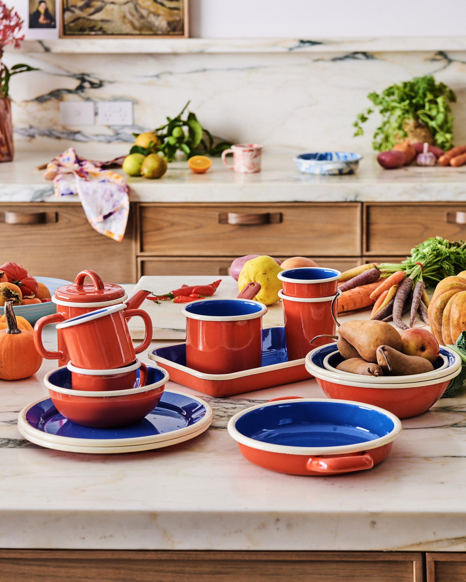 Nomad Block Colour Enamel Plate 2P Set – Kip&Co