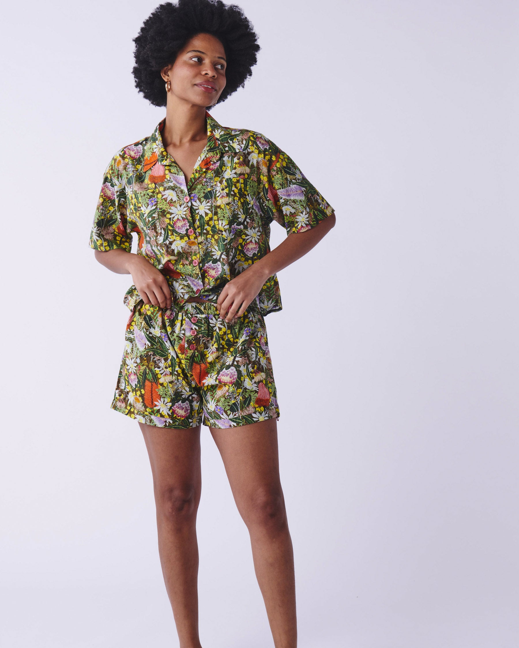 Native Plantation Adult Organic Cotton Short Sleeve Shirt & Short Pyja ...
