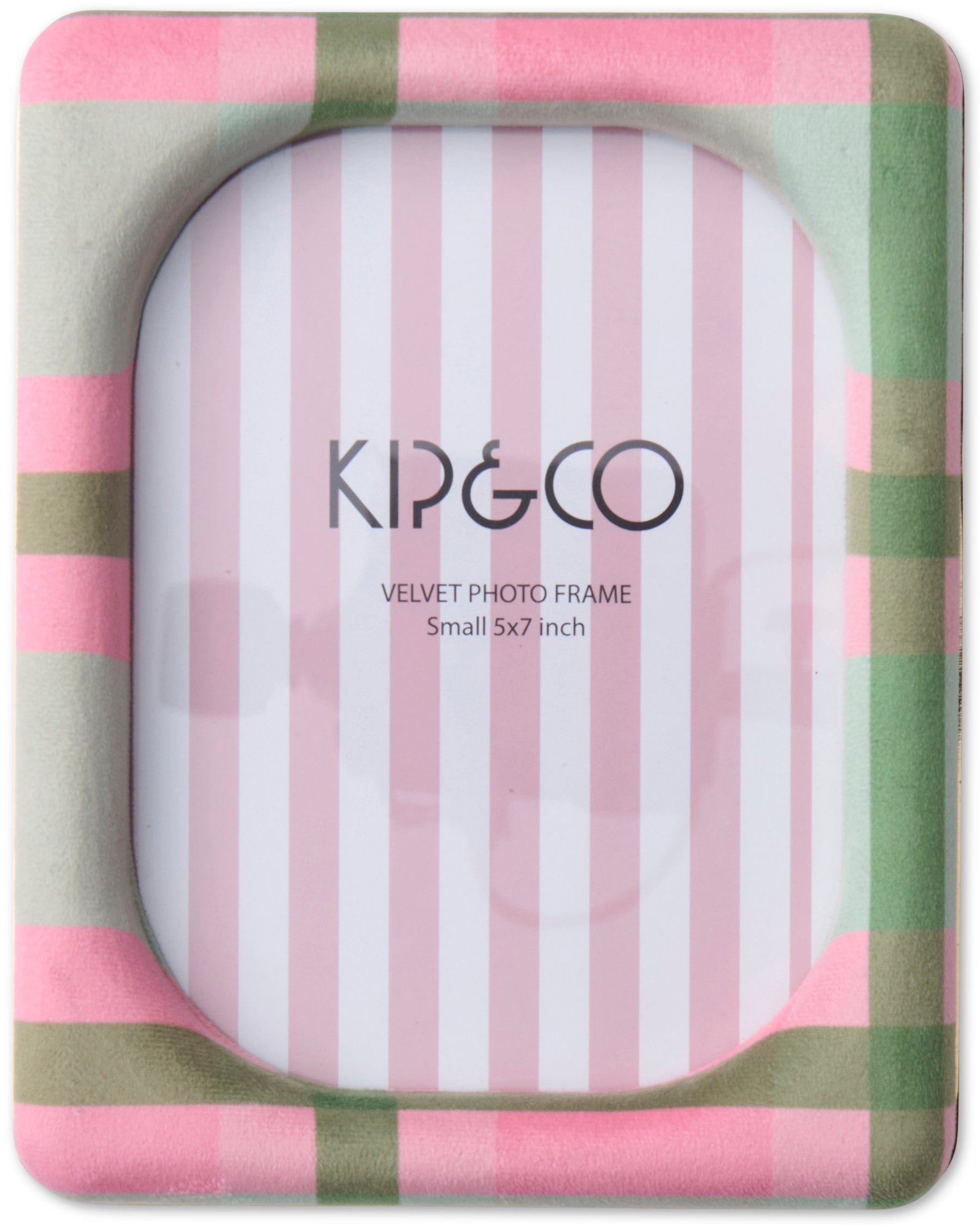 Pistachio Tartan Oval Velvet Photo Frame – Kip&Co