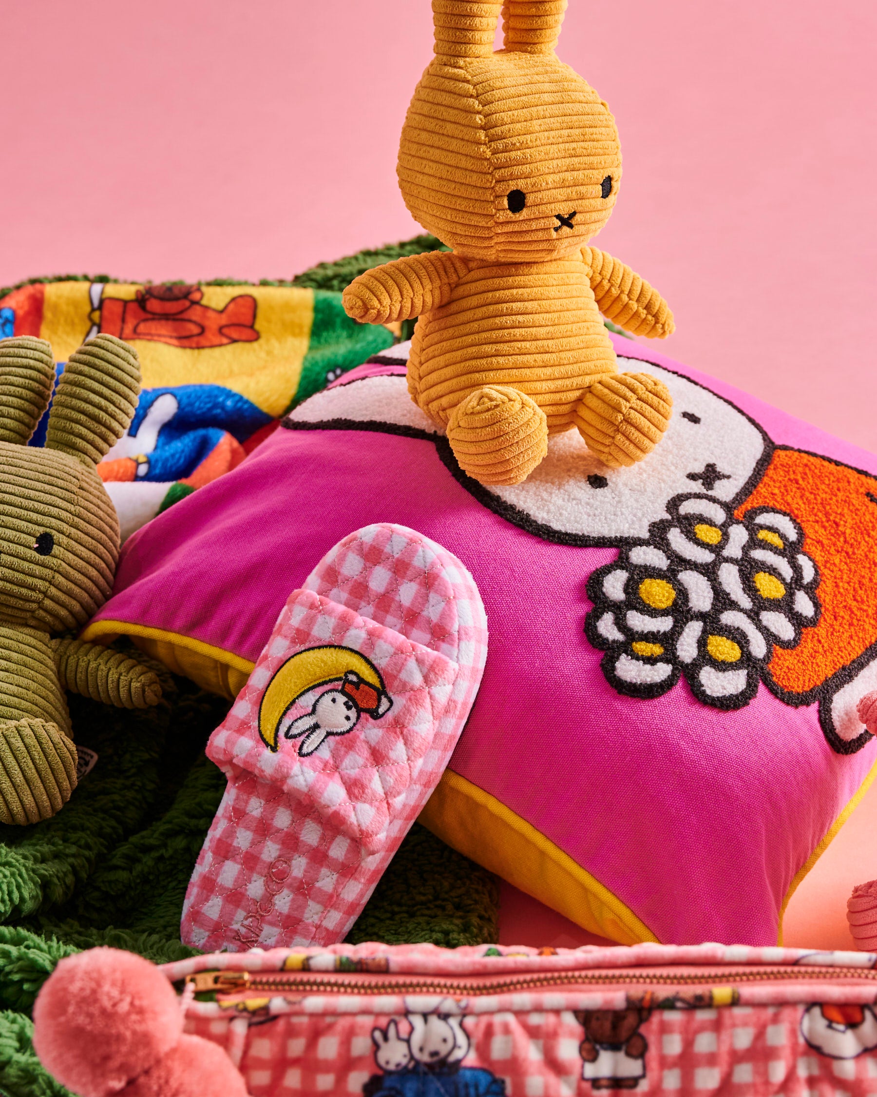 Kip&Co x Miffy Quilted Velvet Kids Slippers